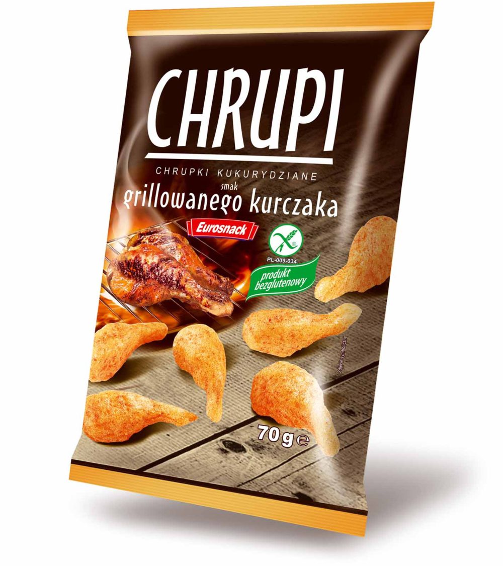 CHRUPI Grilled chicken-flavoured corn chips 70g - Eurosnack
