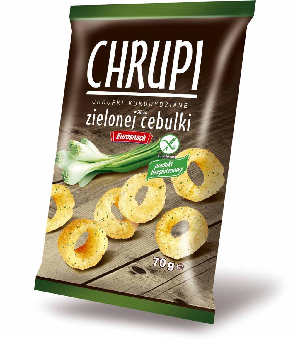 CHRUPI Green onion-flavoured corn chips 70g - Eurosnack