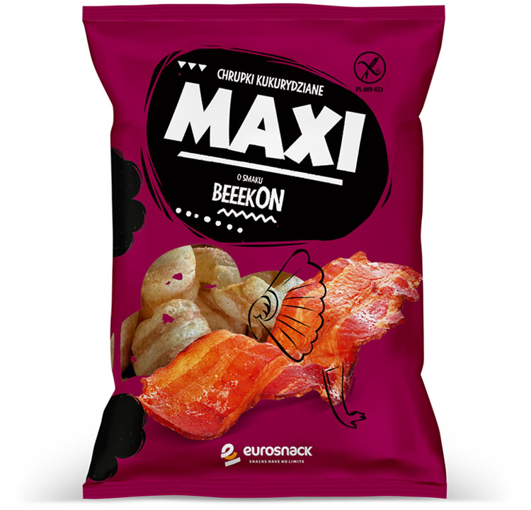 MAXI Bacon-flavoured corn chips 130g - Eurosnack